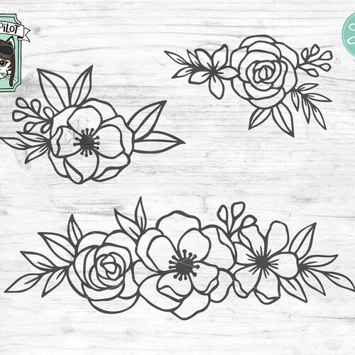FLORAL BORDER Svg Floral Divider Svg Flower Cut File Flower - Etsy