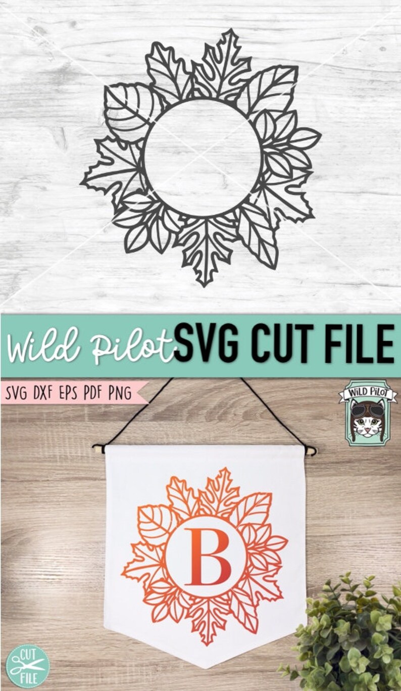 Leaf Frame SVG Round Leaf Frame Cut File Leaf Border Leaf - Etsy