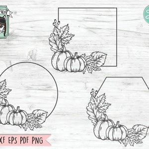 Pumpkin Frame Svg, Pumpkin Wreath Svg, Pumpkin Monogram Frame Svg ...