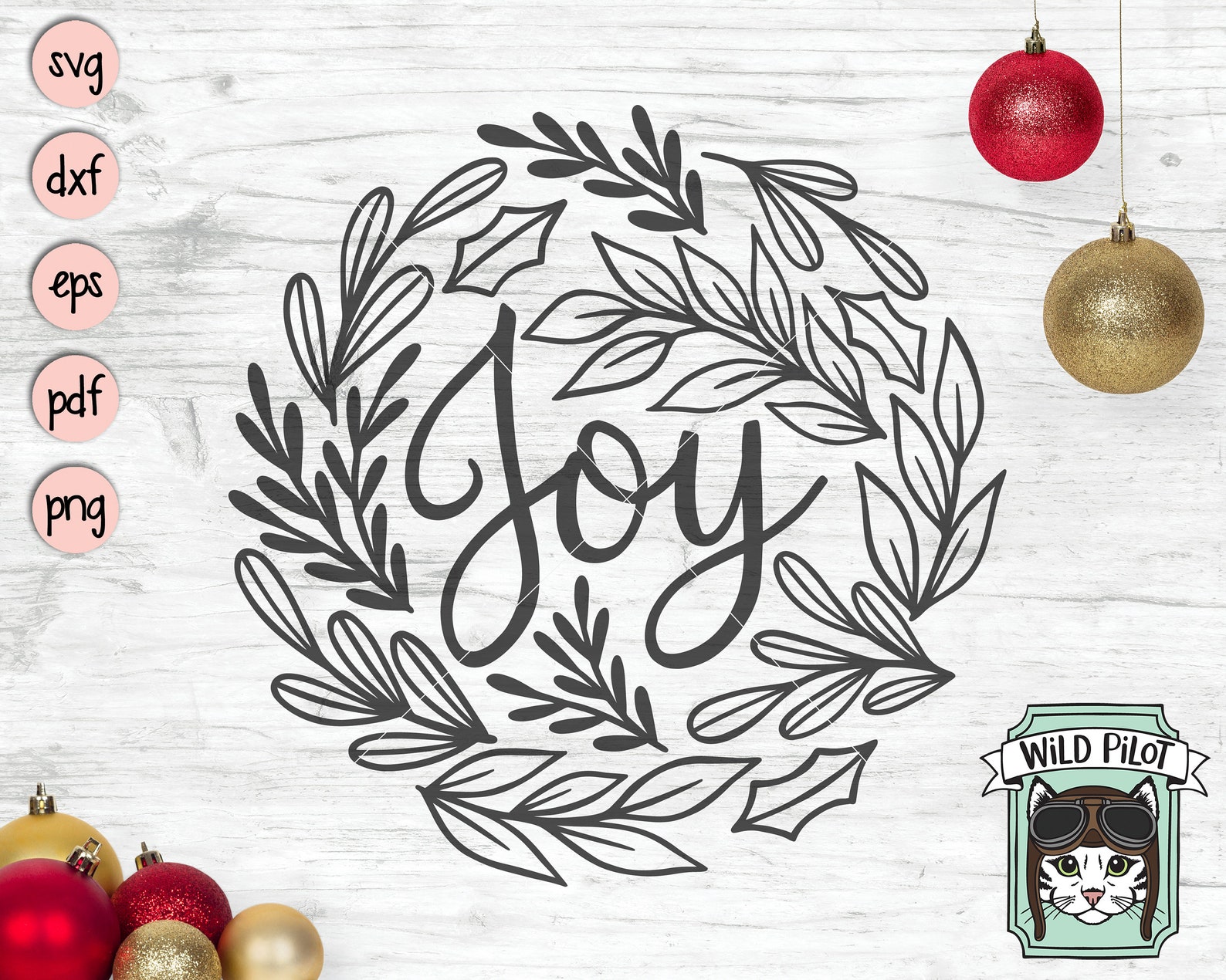 Christmas SVG File, Joy Svg, Christmas Round SVG File, Round Christmas ...