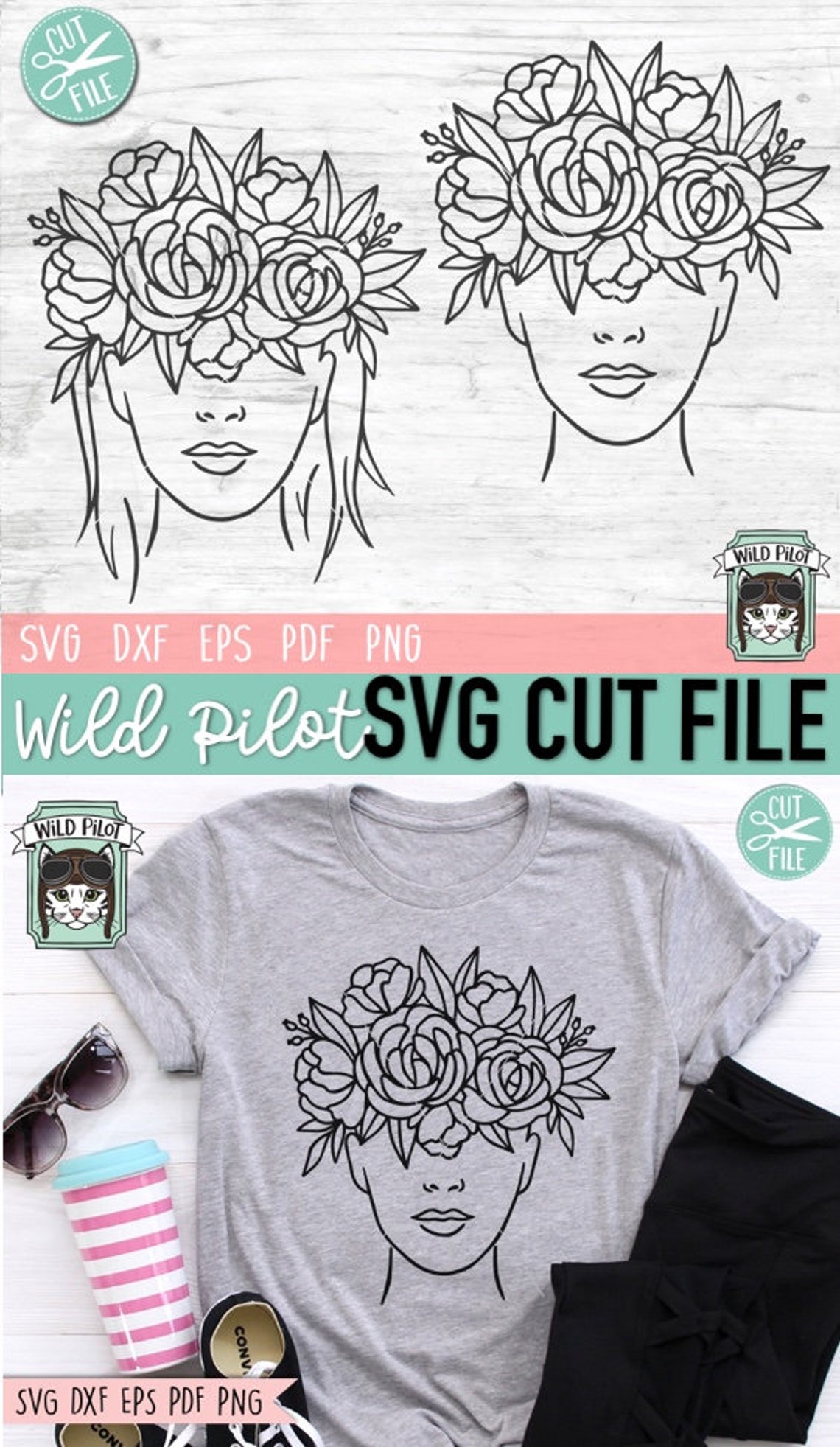Womans Face SVG File, Woman Head Svg, Female Svg File, Woman Cut File ...