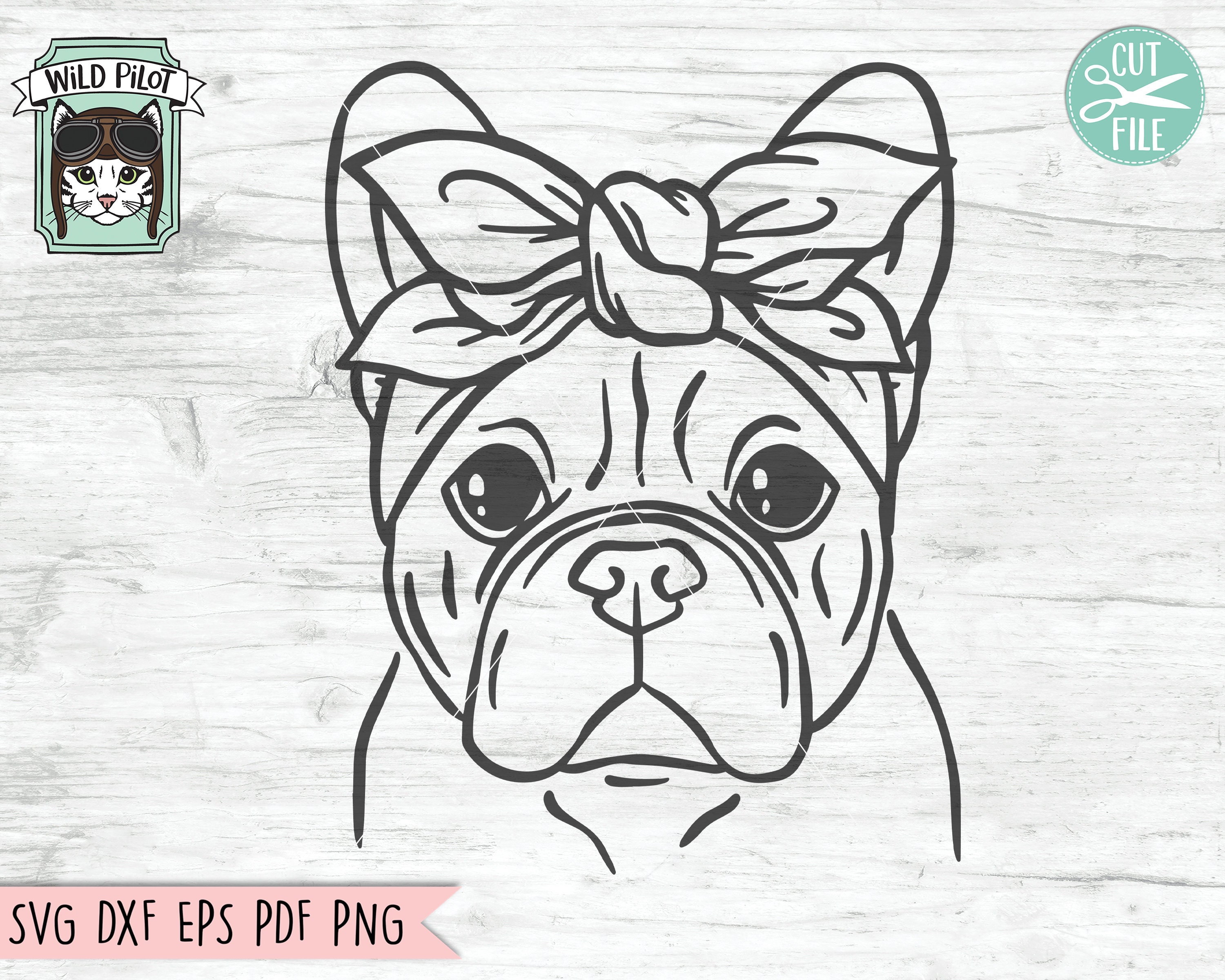 Frenchie SVG File, Dog Bandana SVG, French Bulldog Bandana Cut File ...