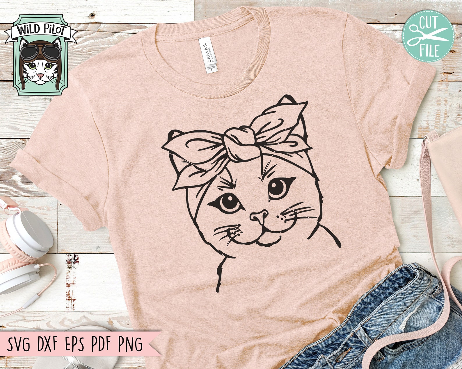 Cat Bandana SVG Cat SVG File Cat Cut File Cat With Bandana - Etsy