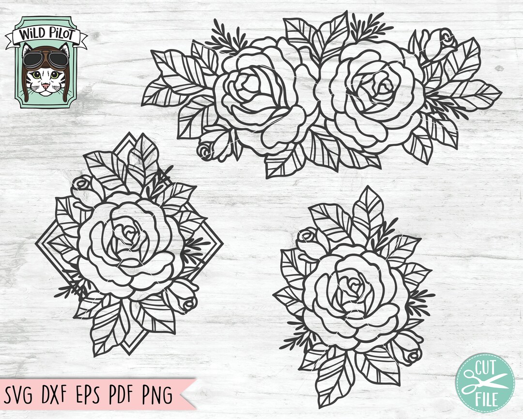 Rose SVG, Flower Border Svg, Rose Border Svg, Rose Cut File, Flower Svg ...