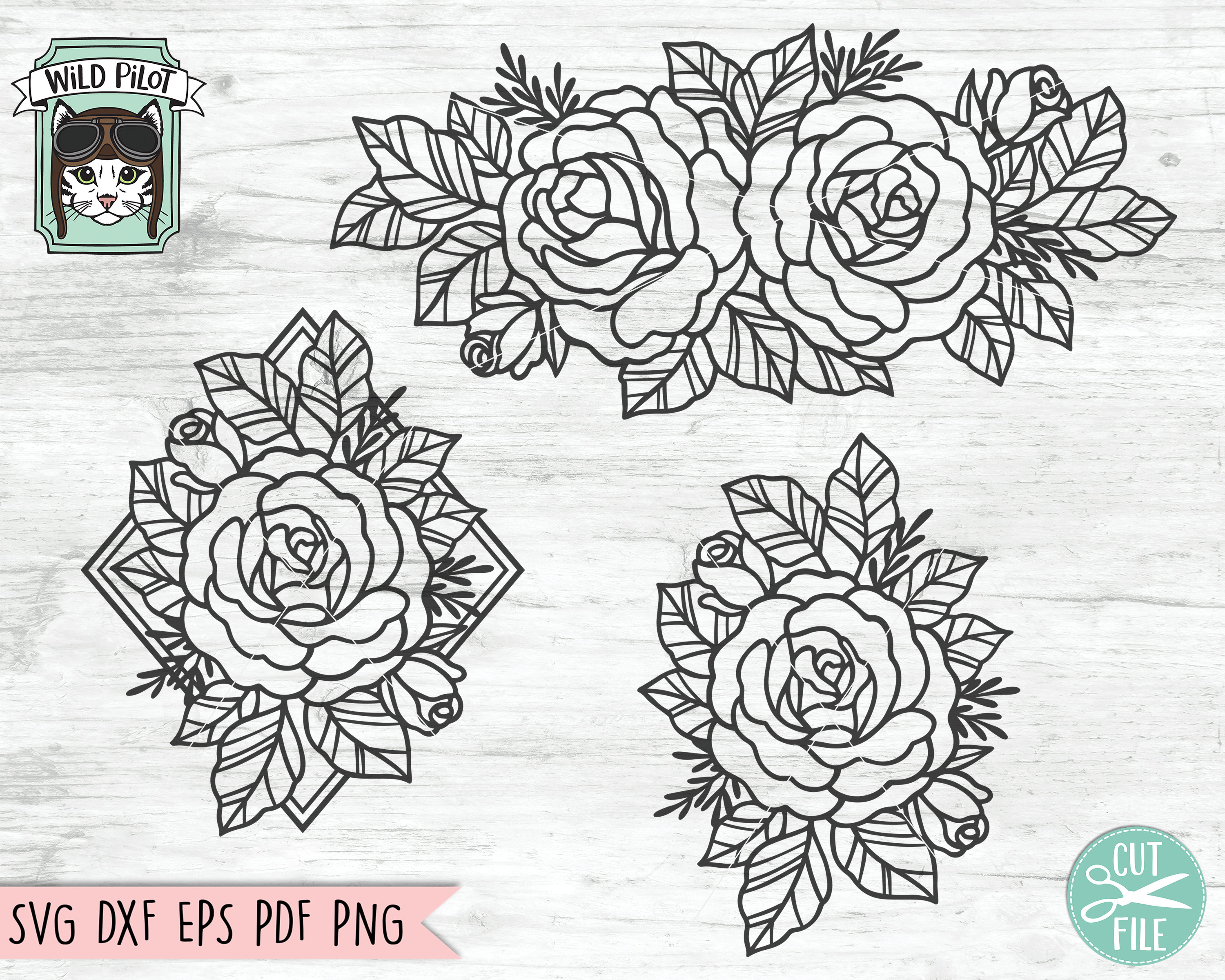Rose SVG Flower Border svg Rose Border svg Rose cut file | Etsy