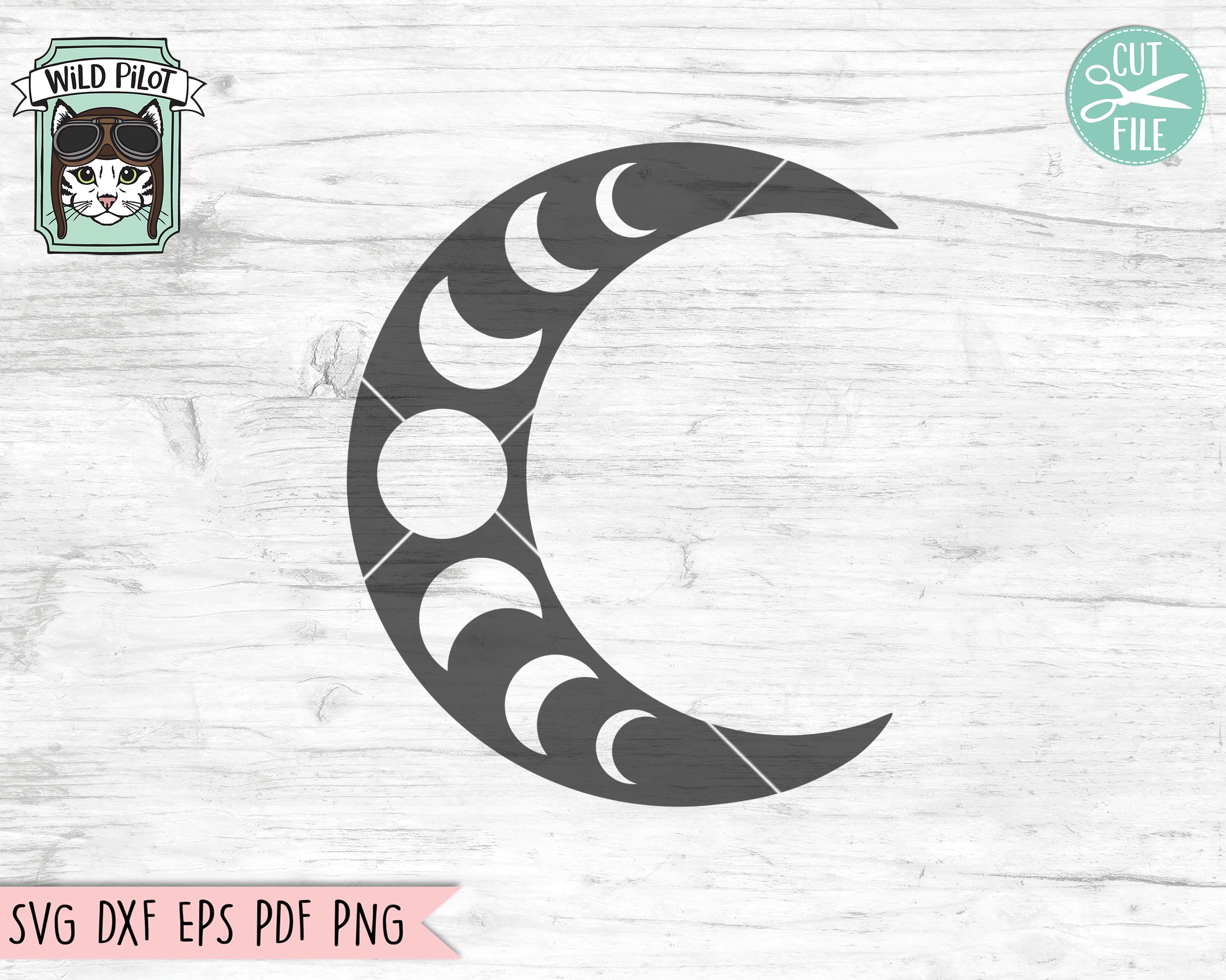 Moon Phases Svg File Moon Cut File Moon Phases Cut File Etsy