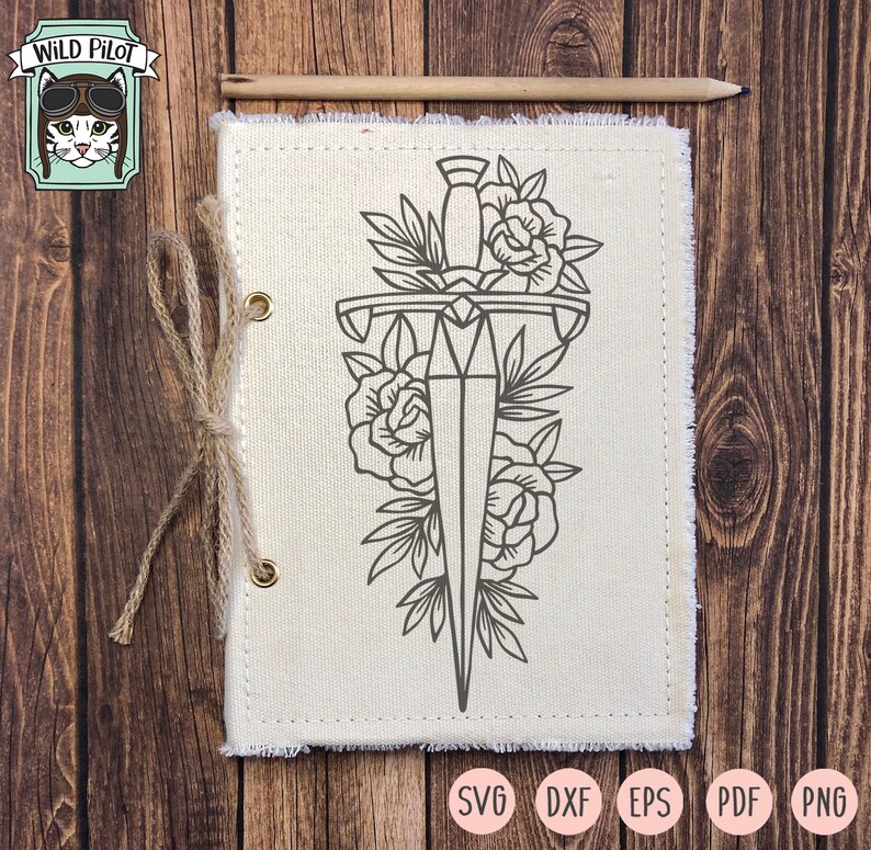 Sword svg, Flower Sword svg file, Floral Sword cut file, Knife clip art ...