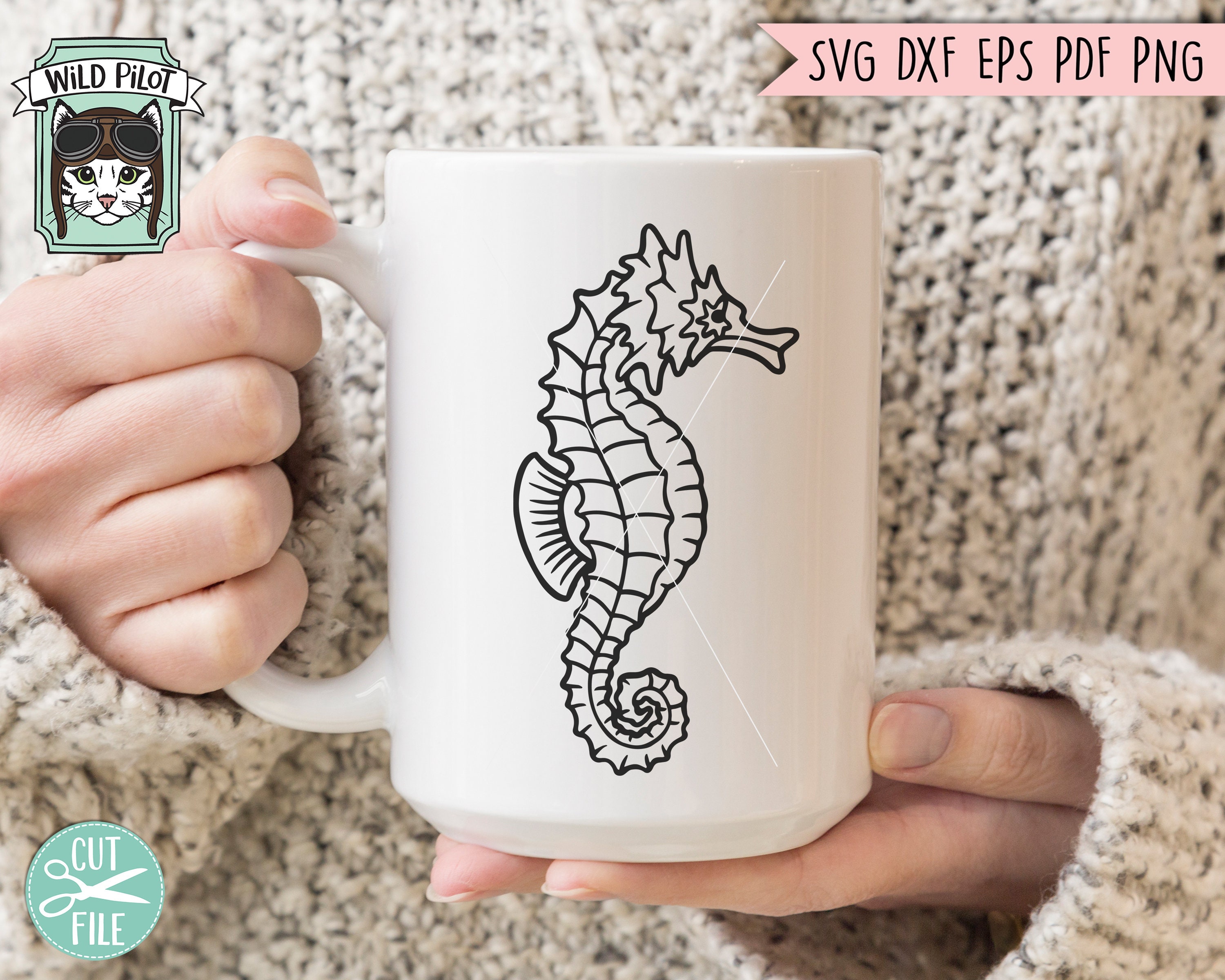 Seahorse SVG File, Seahorse Cut File, Seahorse Coral SVG File, Summer ...