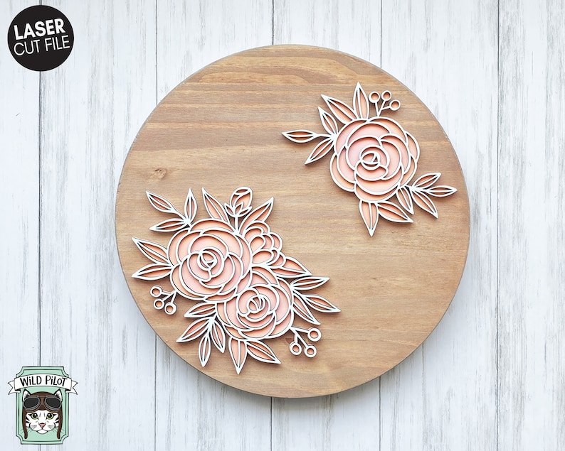 Flower LASER Cut File SVG, Floral LASER File, Laser Svg Files, Layered ...