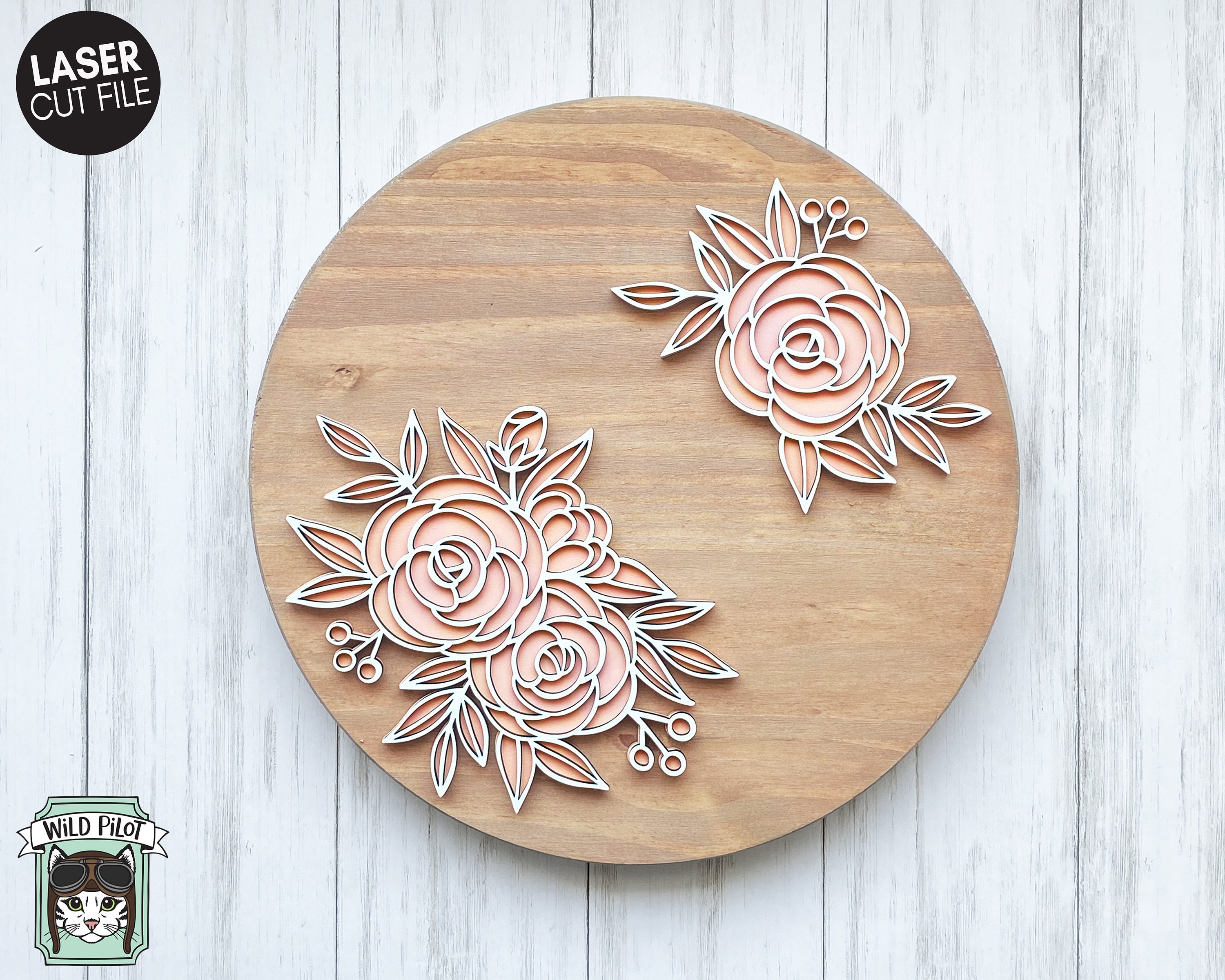 Flower LASER Cut File SVG, Floral LASER File, Laser Svg Files, Layered ...