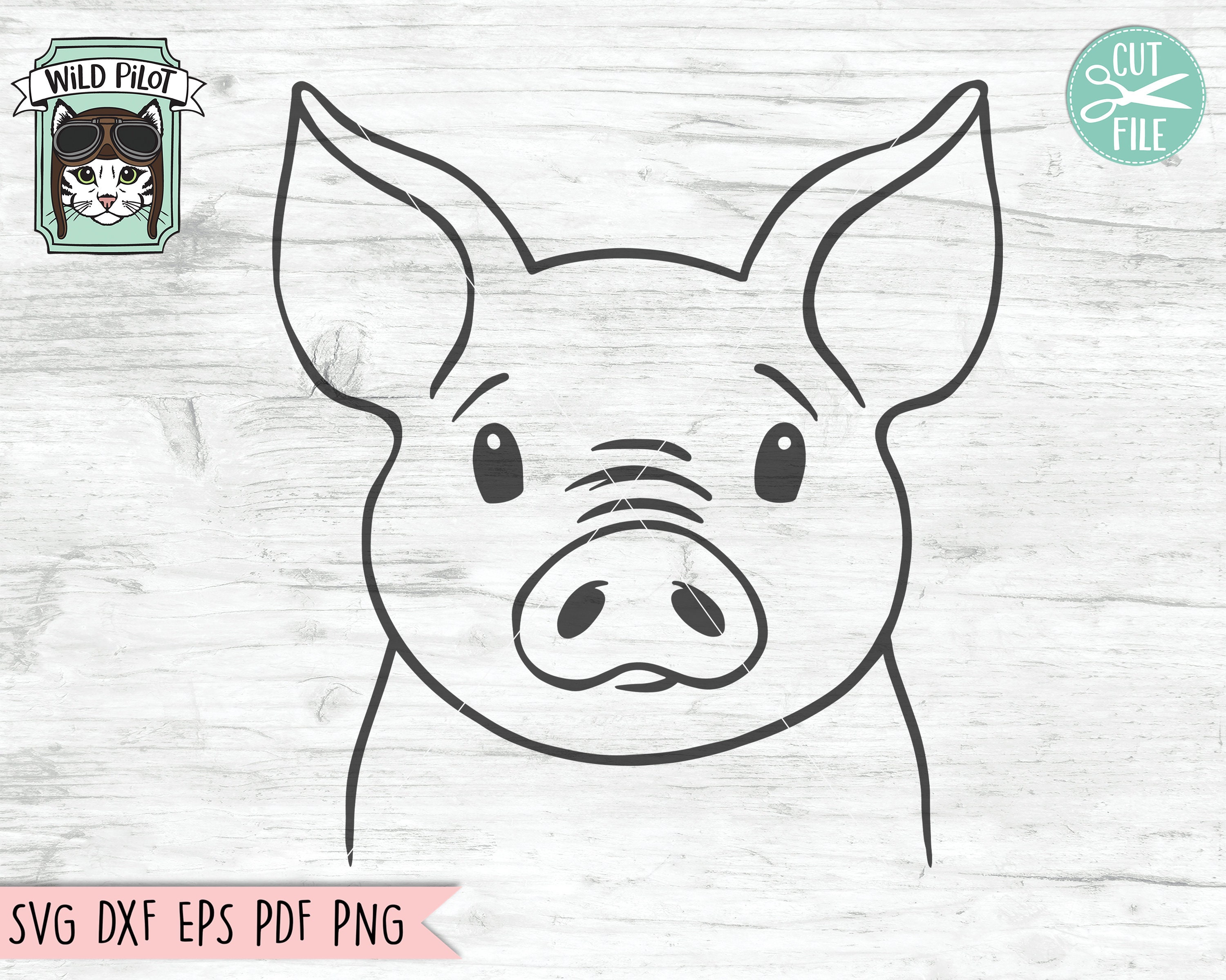 Pig Svg File, Pig Cut File, Animal Face, Cute Pig Svg, Pig Face Svg ...