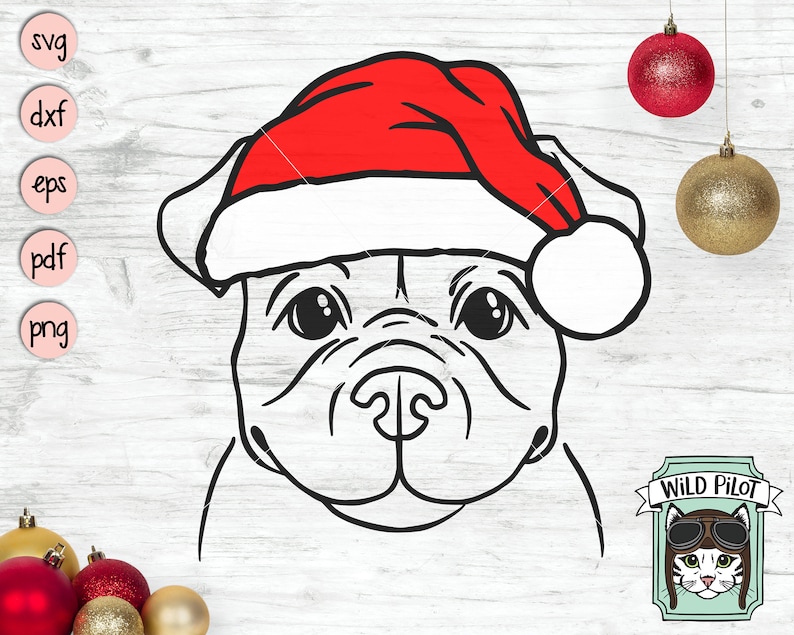 Dog Santa Hat Svg File Dog With Hat Svg Christmas Svg File - Etsy