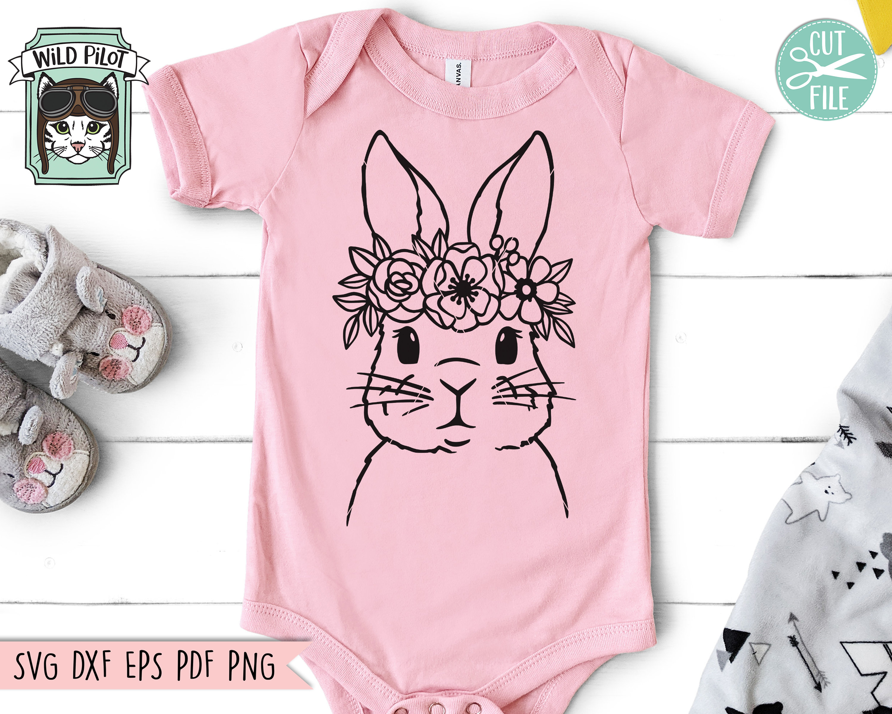 Floral Bunny SVG Easter Bunny SVG Happy Easter Svg Spring | Etsy