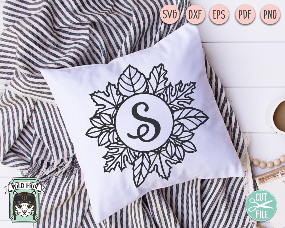 Leaf Frame SVG Round Leaf Frame Cut File Leaf Border Leaf - Etsy