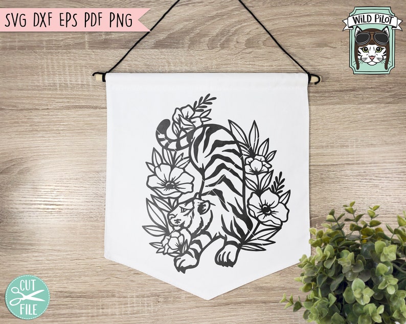 Floral Tiger SVG File, Tiger Flowers SVG, Tiger Cut File, Tiger Tattoo ...