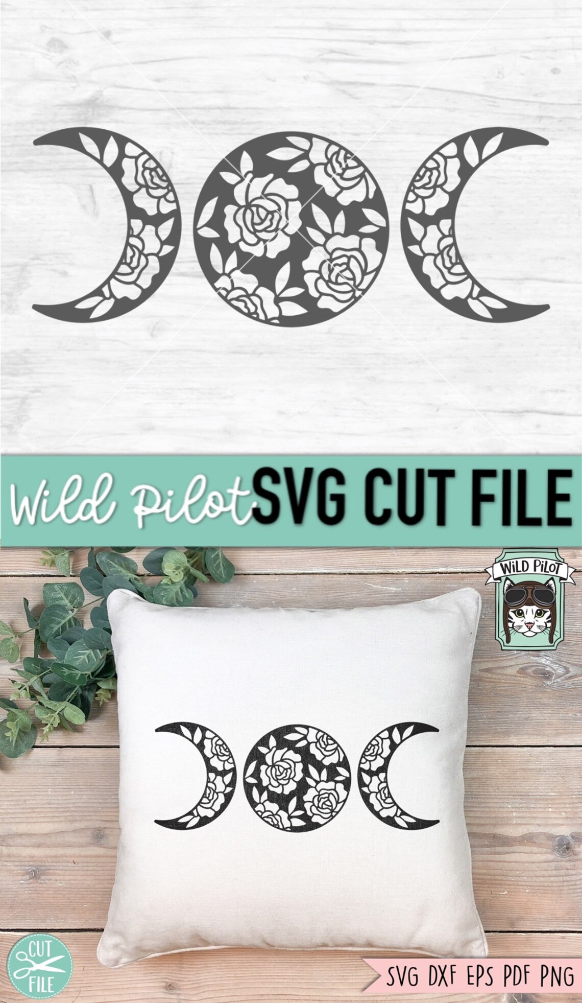 Moon SVG Cut File Crescent Moon SVG Cut File Moon Phases - Etsy