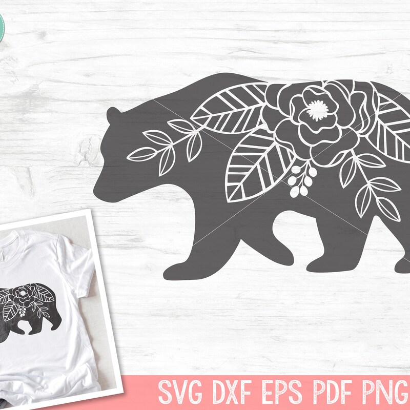Mama Bear Floral Svg - Etsy