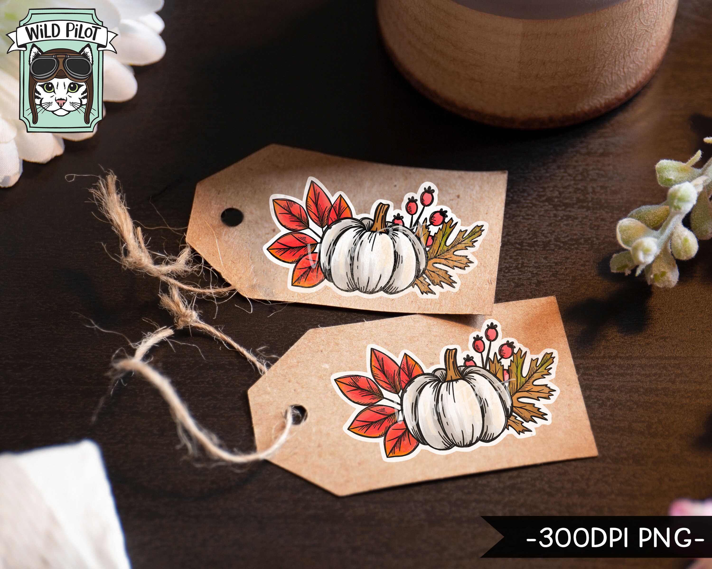 PRINTABLE Fall Sticker Files PNG File Pumpkin Fall Leaves - Etsy