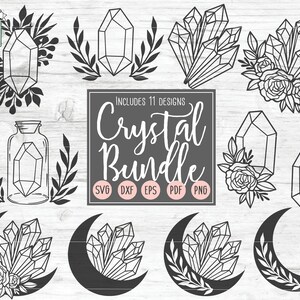 Crystals SVG Files, Crystal Cut File, Crystal Floral Svg, Crystal ...