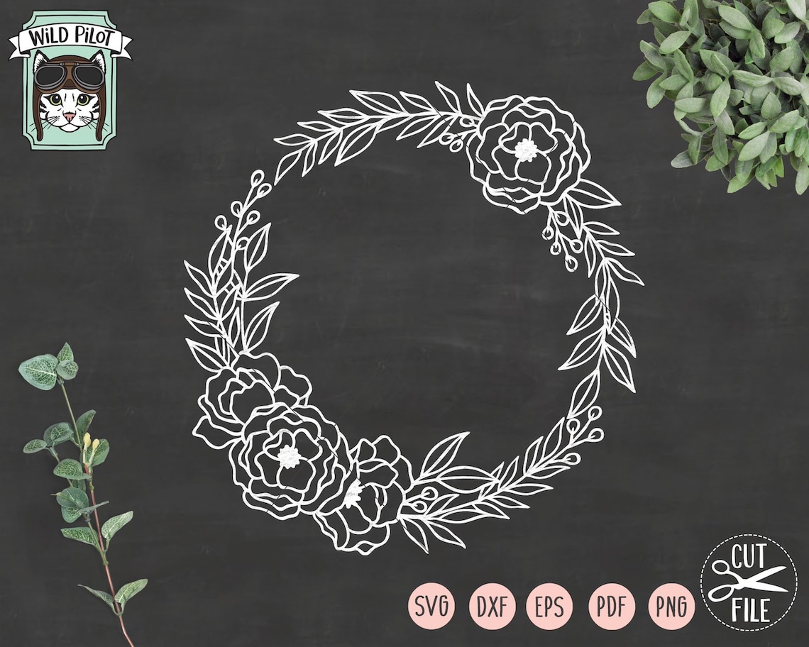 Wreath SVG File Flower Wreath Svg Floral Wreath Clipart - Etsy
