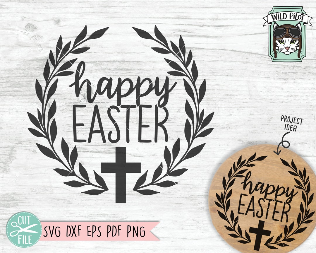Happy Easter SVG Cut File, Easter Sign SVG File, Happy Easter PNG ...
