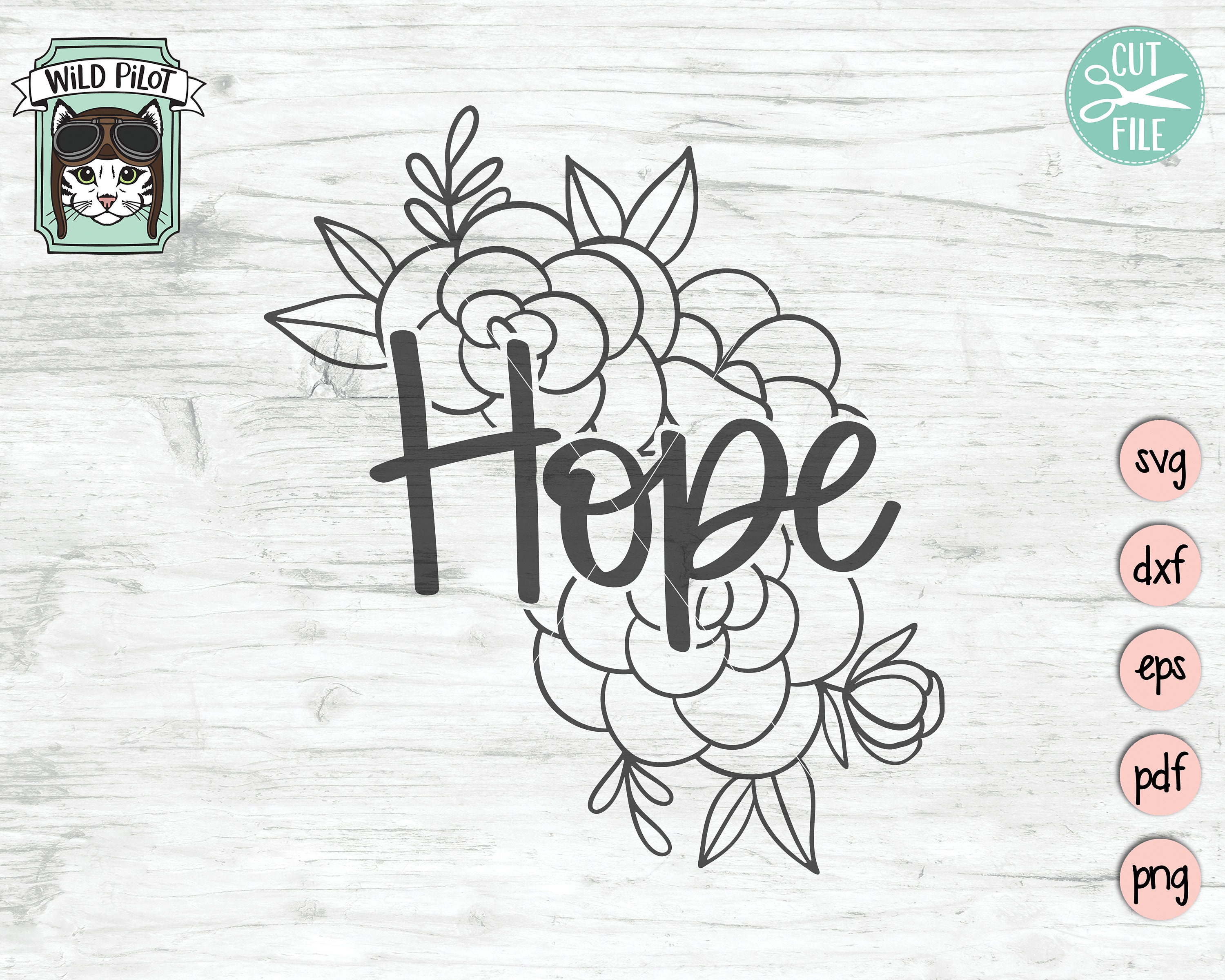 Hope SVG File Hope Floral SVG Hope Flowers SVG Religious | Etsy UK