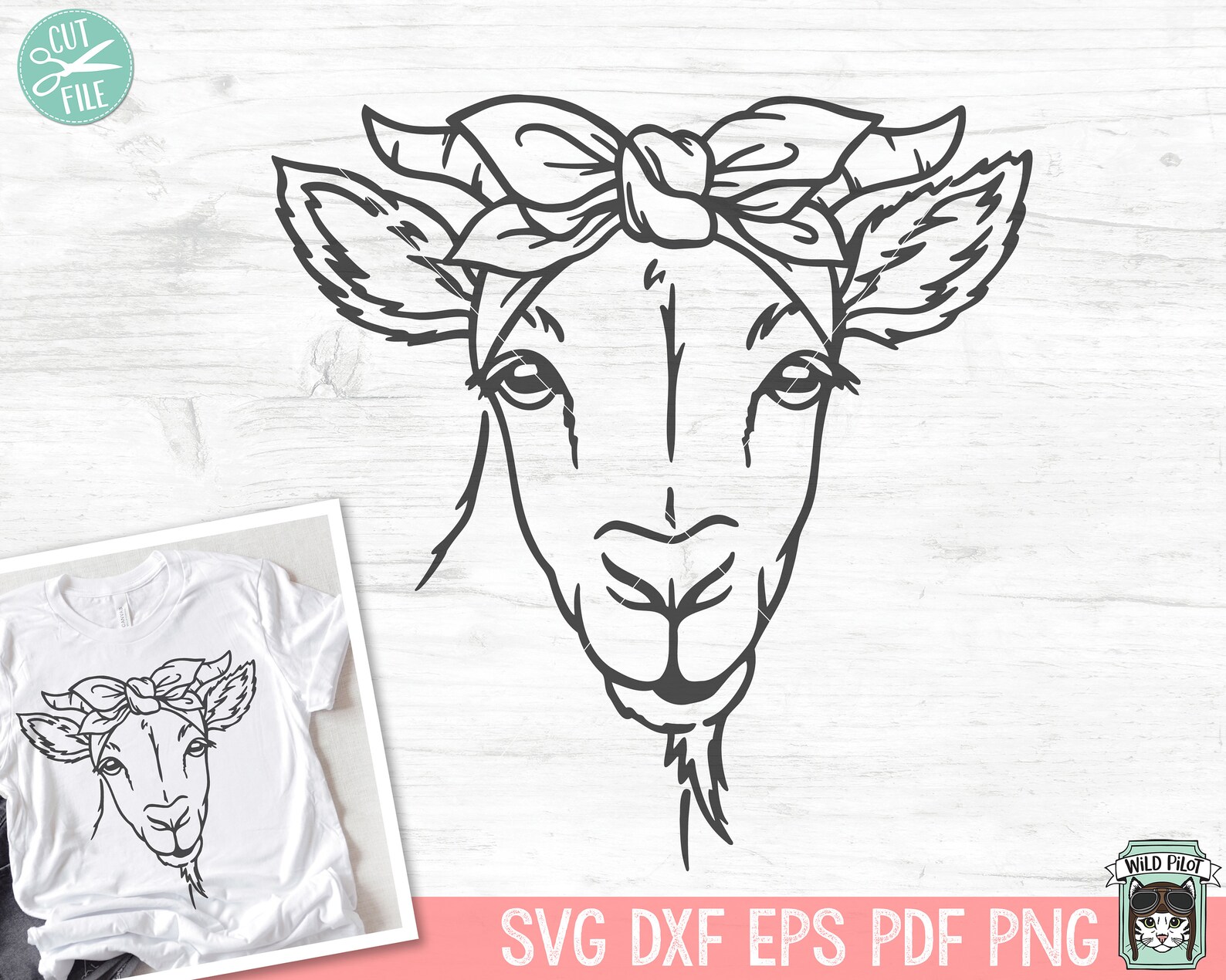 Goat Bandana SVG, Goat SVG File, Goat Cut File, Goat With Bandana ...