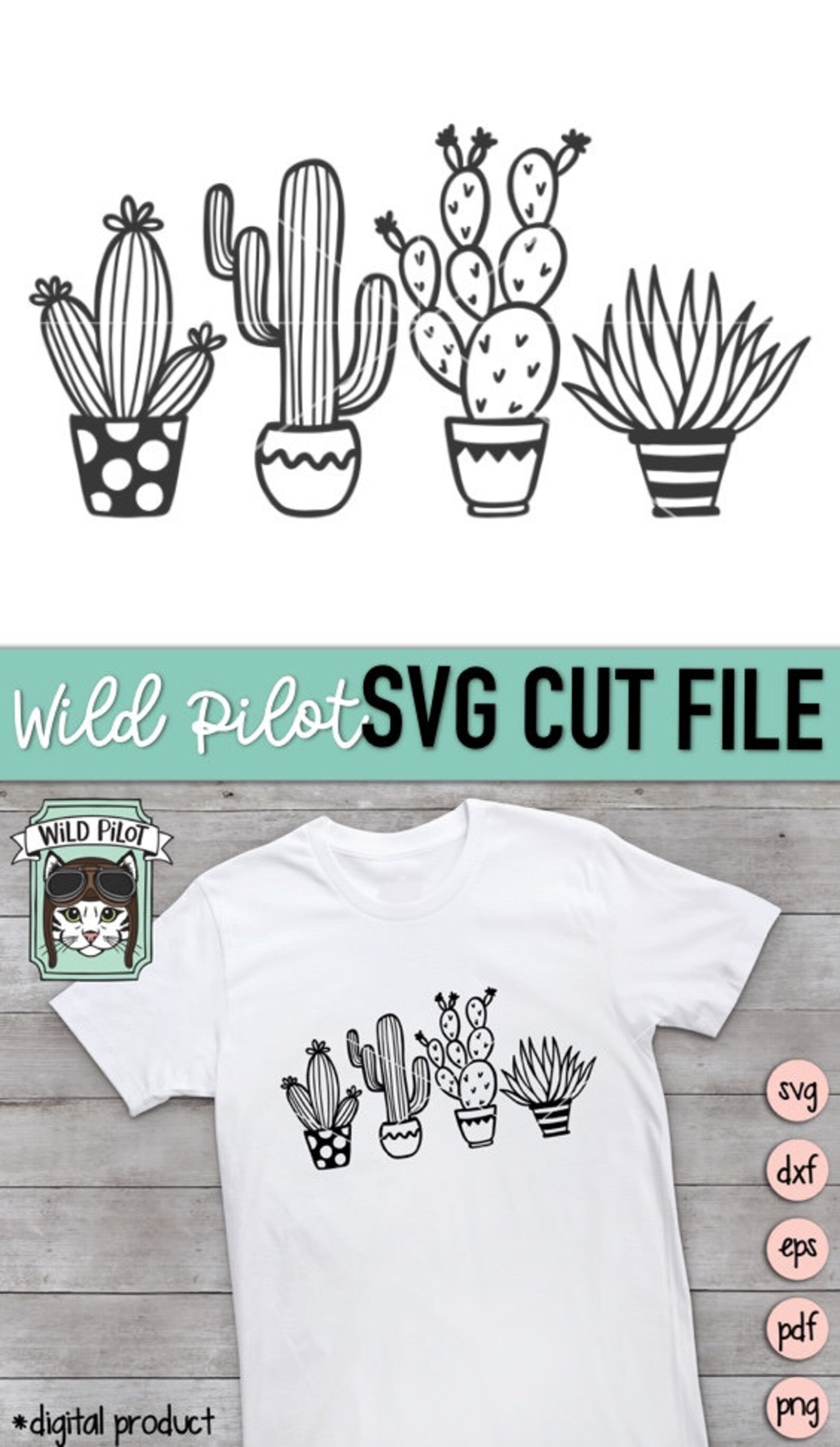 Cactus SVG File Succulent Svg File Cactus Clip Art - Etsy