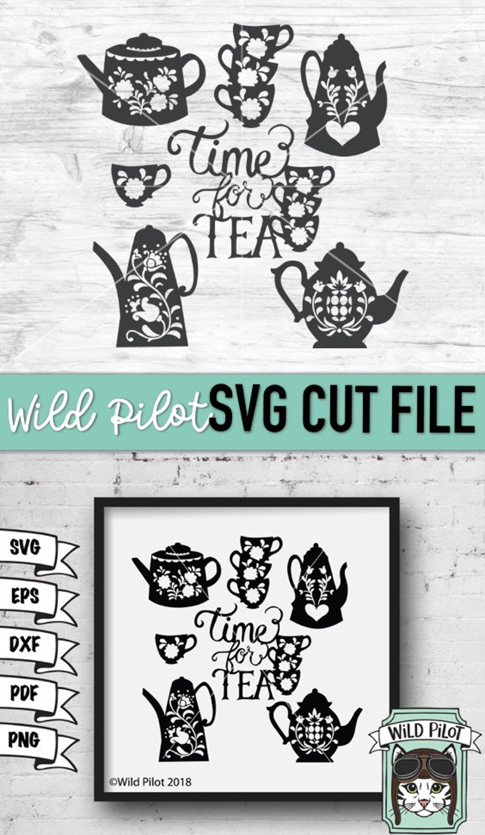 Tea Party SVG, Teapot SVG, Tea Cup Svg, Tea Party Cut Files, Teapot SVG ...