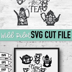 Tea Party SVG, Teapot SVG, Tea Cup Svg, Tea Party Cut Files, Teapot SVG ...