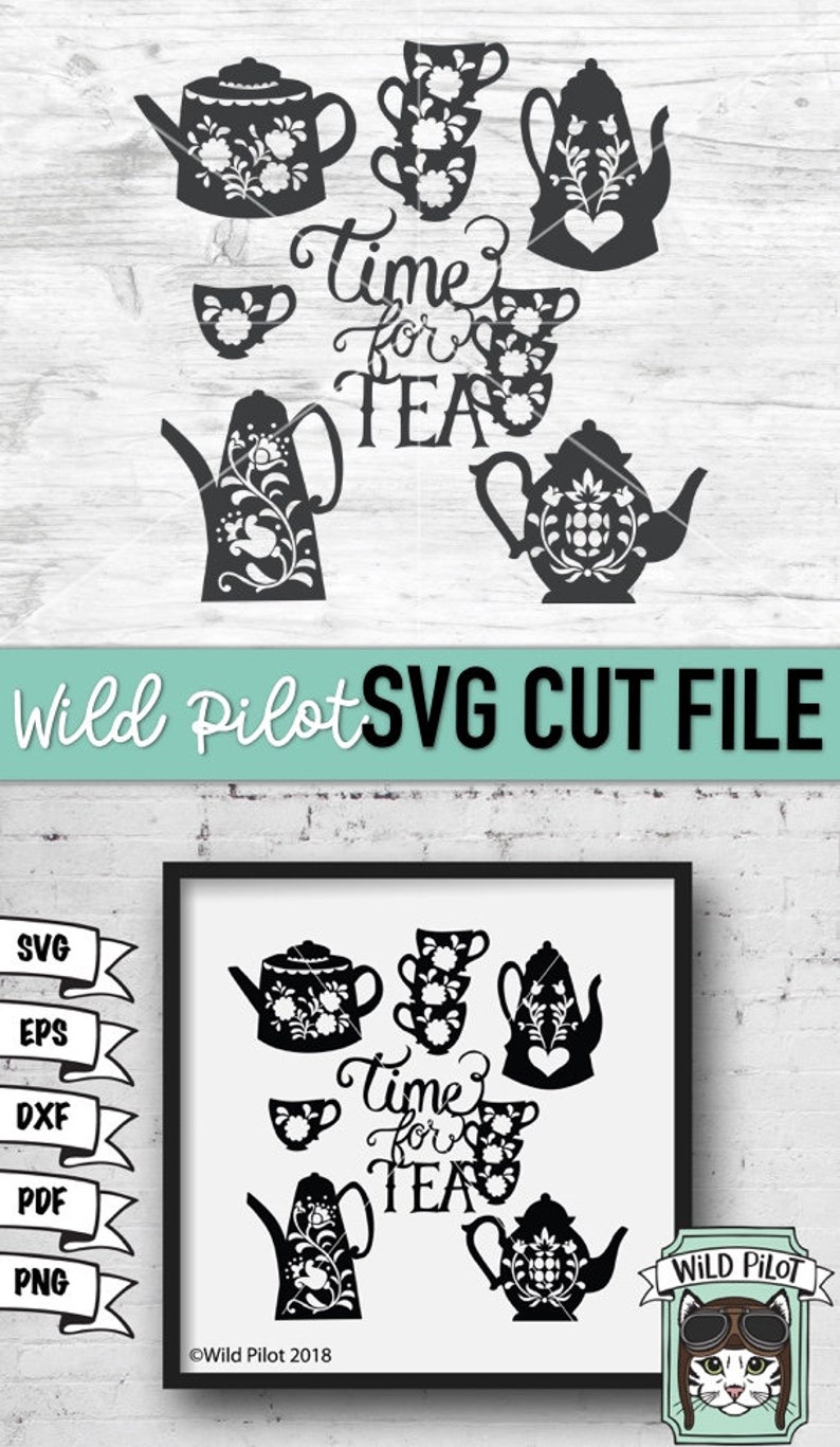 Tea Party SVG Teapot SVG Tea Cup Svg Tea Party Cut Files - Etsy