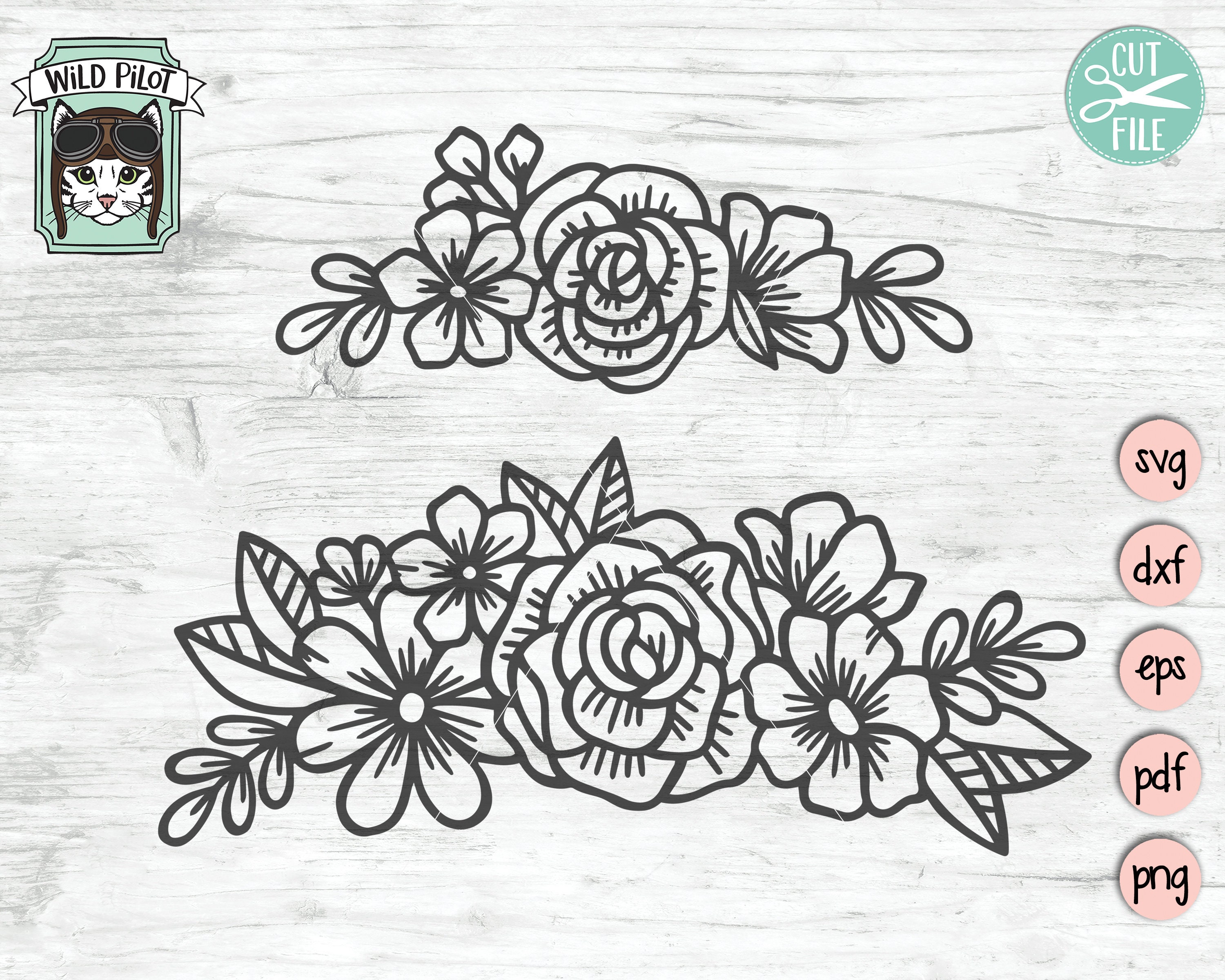 Vector Wedding Flower Corner Bundle Floral Svg Bundle Border Flower Svg ...