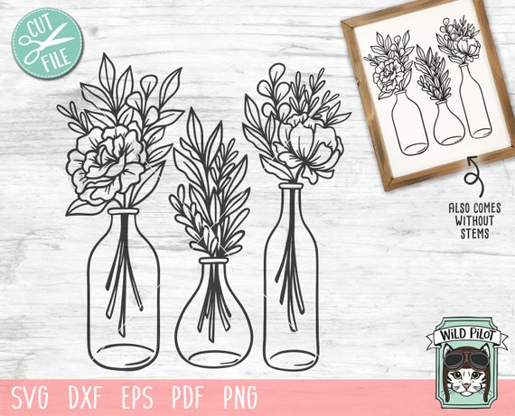 Flower Vase SVG File Flower SVG Files Floral Svg Files | Etsy UK