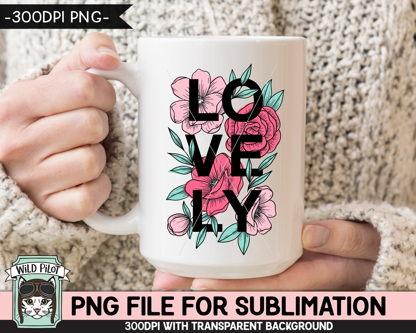 Lovely SUBLIMATION Design PNG Floral Lovely Sublimation | Etsy