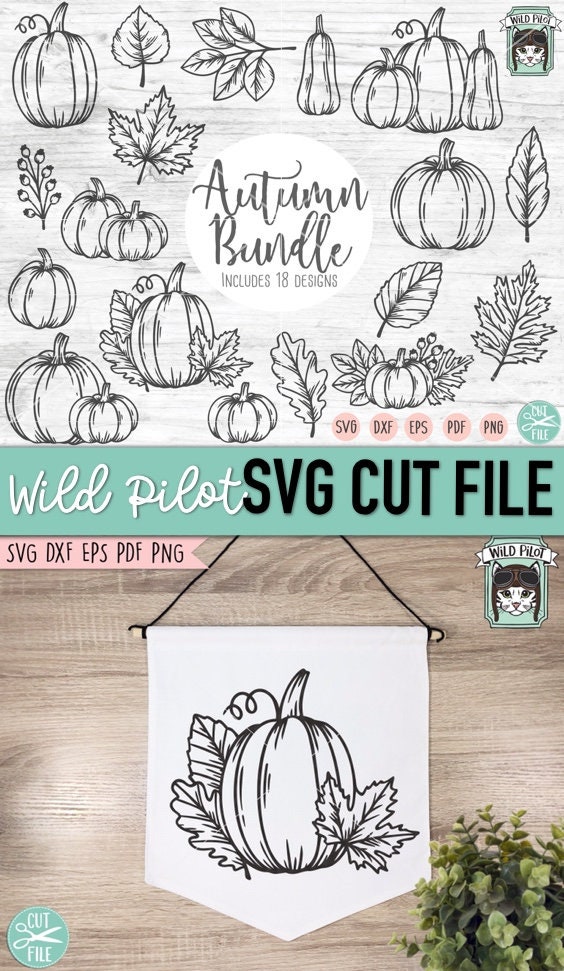 Autumn Bundle SVG, Fall Leaves SVG, Pumpkin SVG, Autumn Svg, Fall Leaf ...