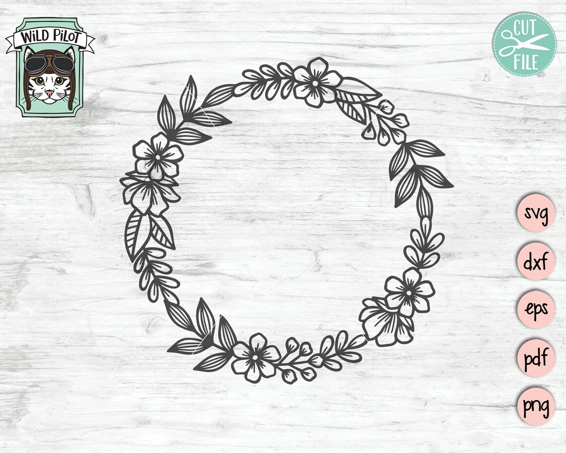 Wreath SVG File Flower Wreath Svg Floral Wreath Clipart | Etsy Canada