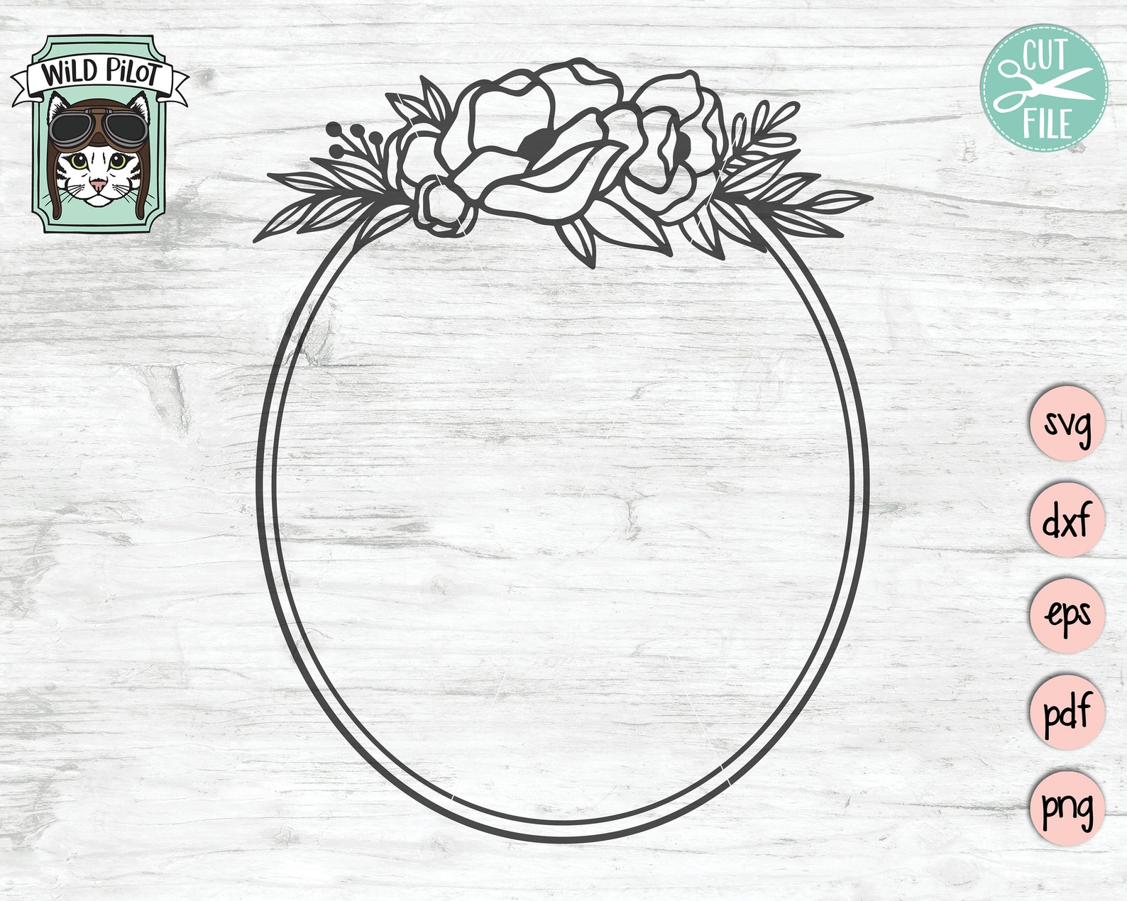 Flower Frame SVG File Flower Monogram SVG File Floral Wreath - Etsy