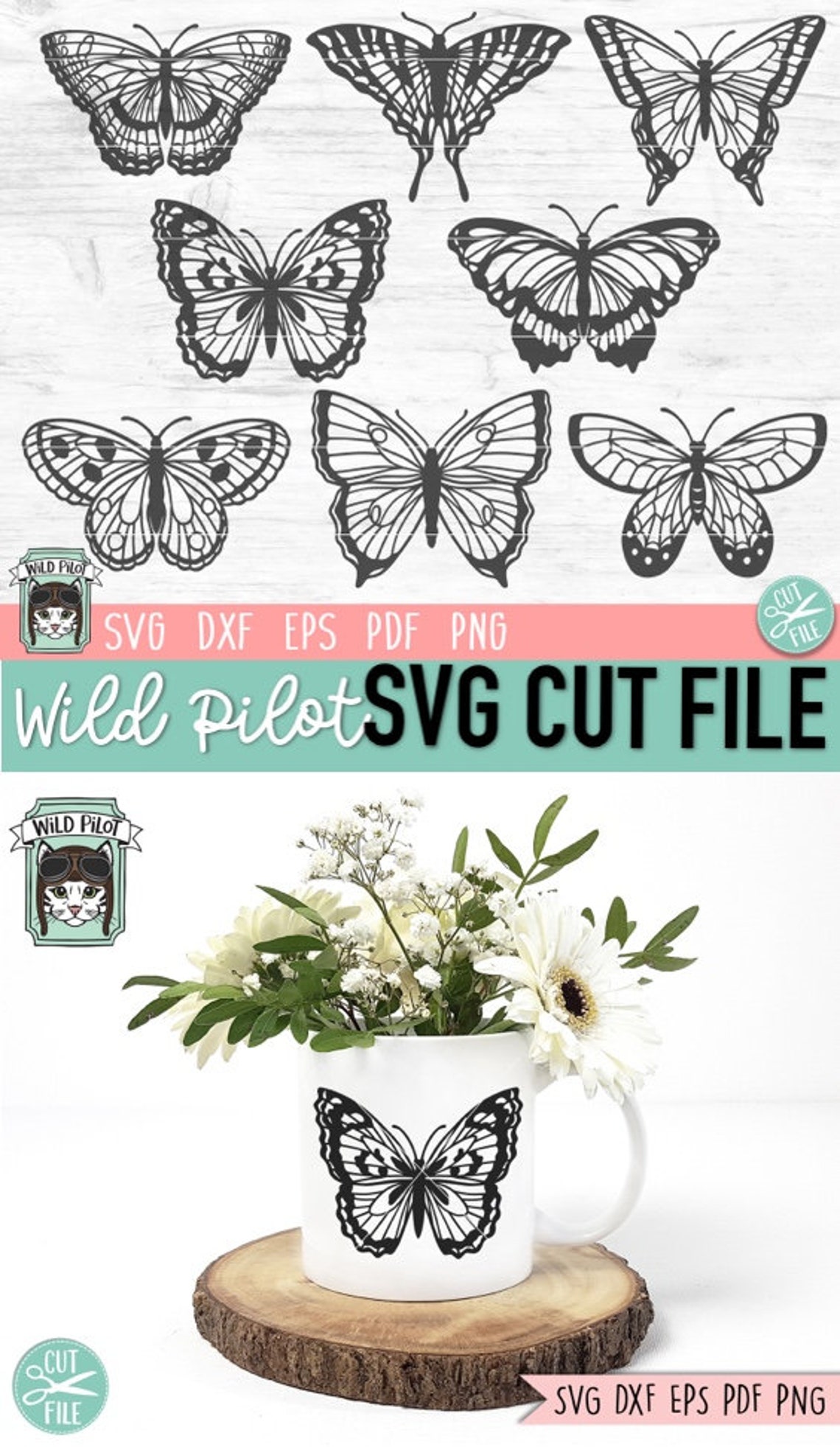 Butterflies SVG File Butterfly Bundle SVG Butterfly Cut - Etsy