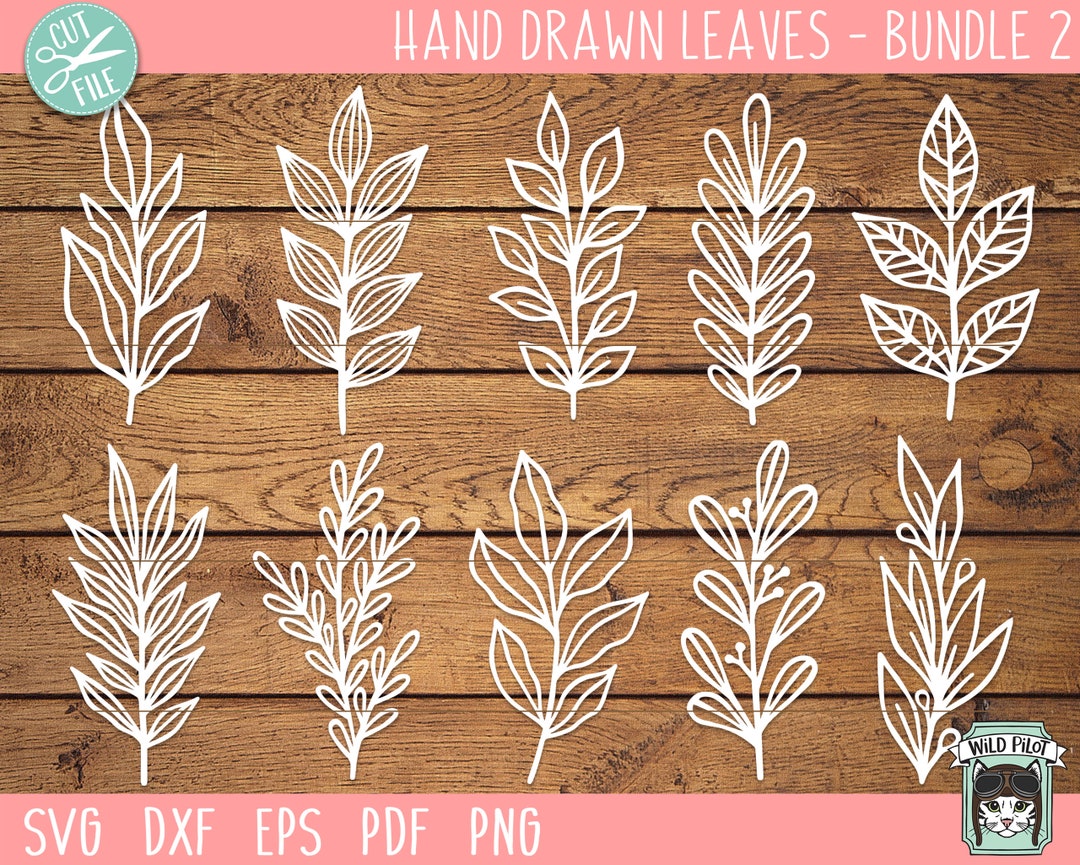 Leaves Bundle SVG, Leaf Doodles SVG Files, Leaf Cut File, Plant Cut ...