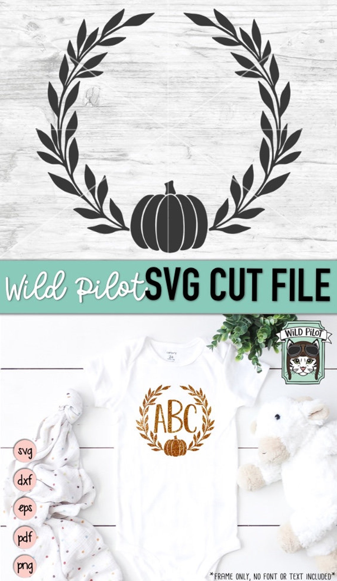 Pumpkin SVG, Pumpkin Wreath SVG, Pumpkin Monogram Frame Svg File ...