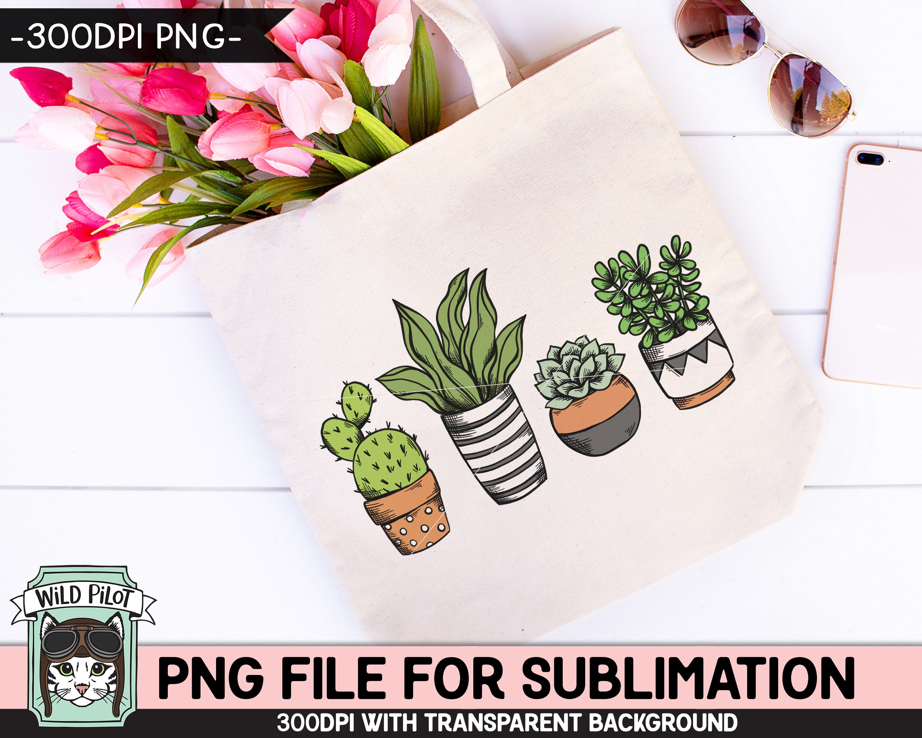 Cactus SUBLIMATION Design PNG Succulent PNG Sublimation File - Etsy