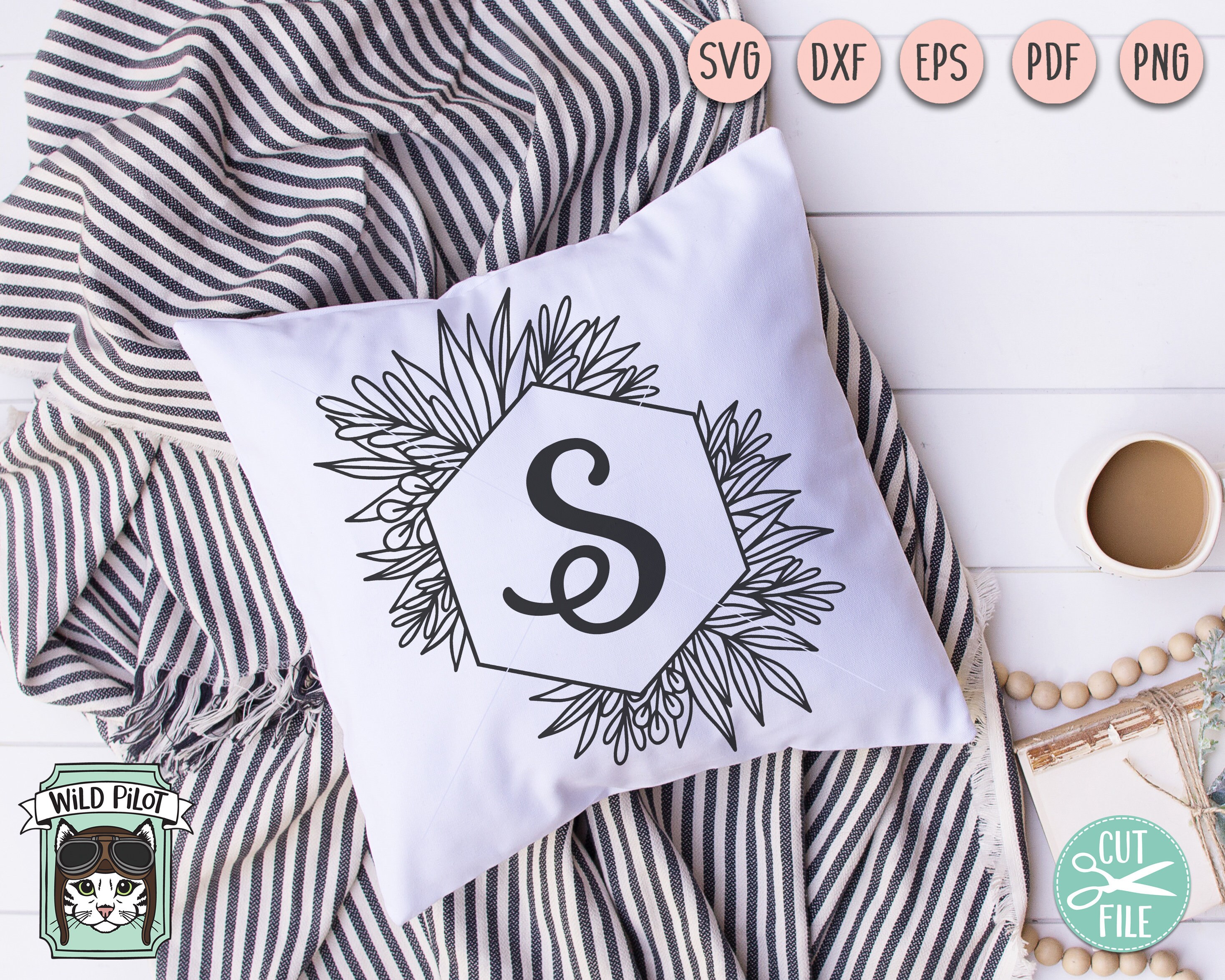 Leaf Frame SVG file Monogram Frame Leaf Border SVG Leaves | Etsy