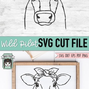 Cow Bandana SVG, Cow SVG File, Cow Cut File, Cow With Bandana, Bandana ...