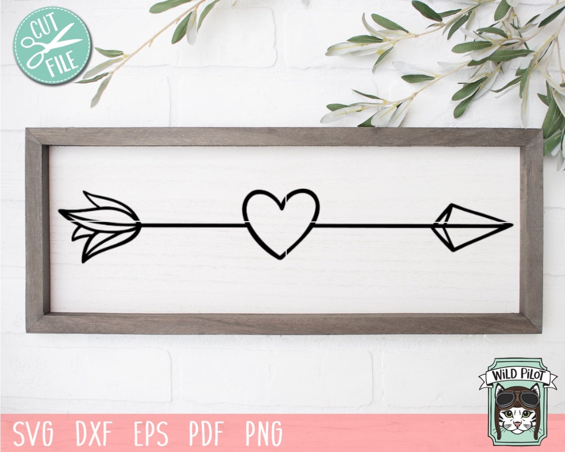 Arrows SVG Cut File Arrow Heart SVG Cut Files Valentines Day - Etsy