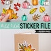 PRINTABLE Fall Sticker Files PNG File, Pumpkin Fall Leaves ...