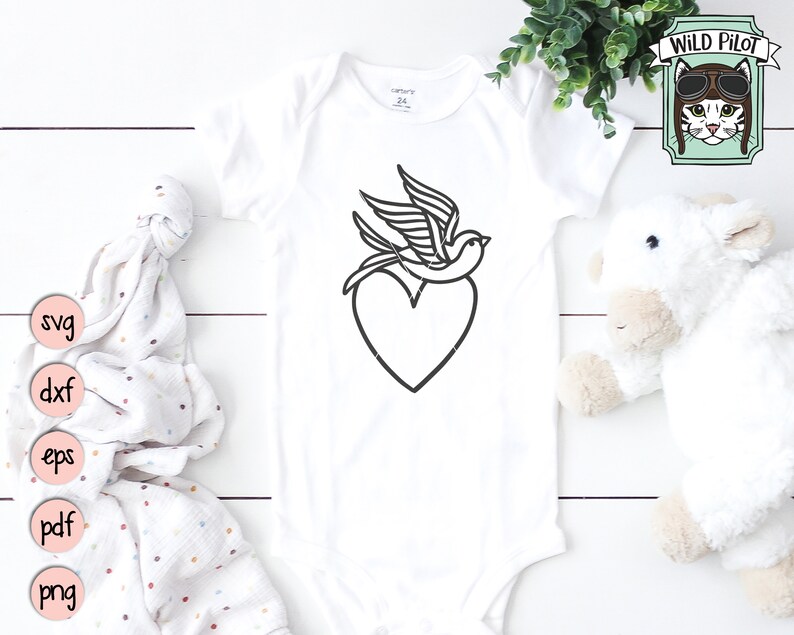 Bird SVG File Bird Heart SVG File Valentines Day Svg - Etsy
