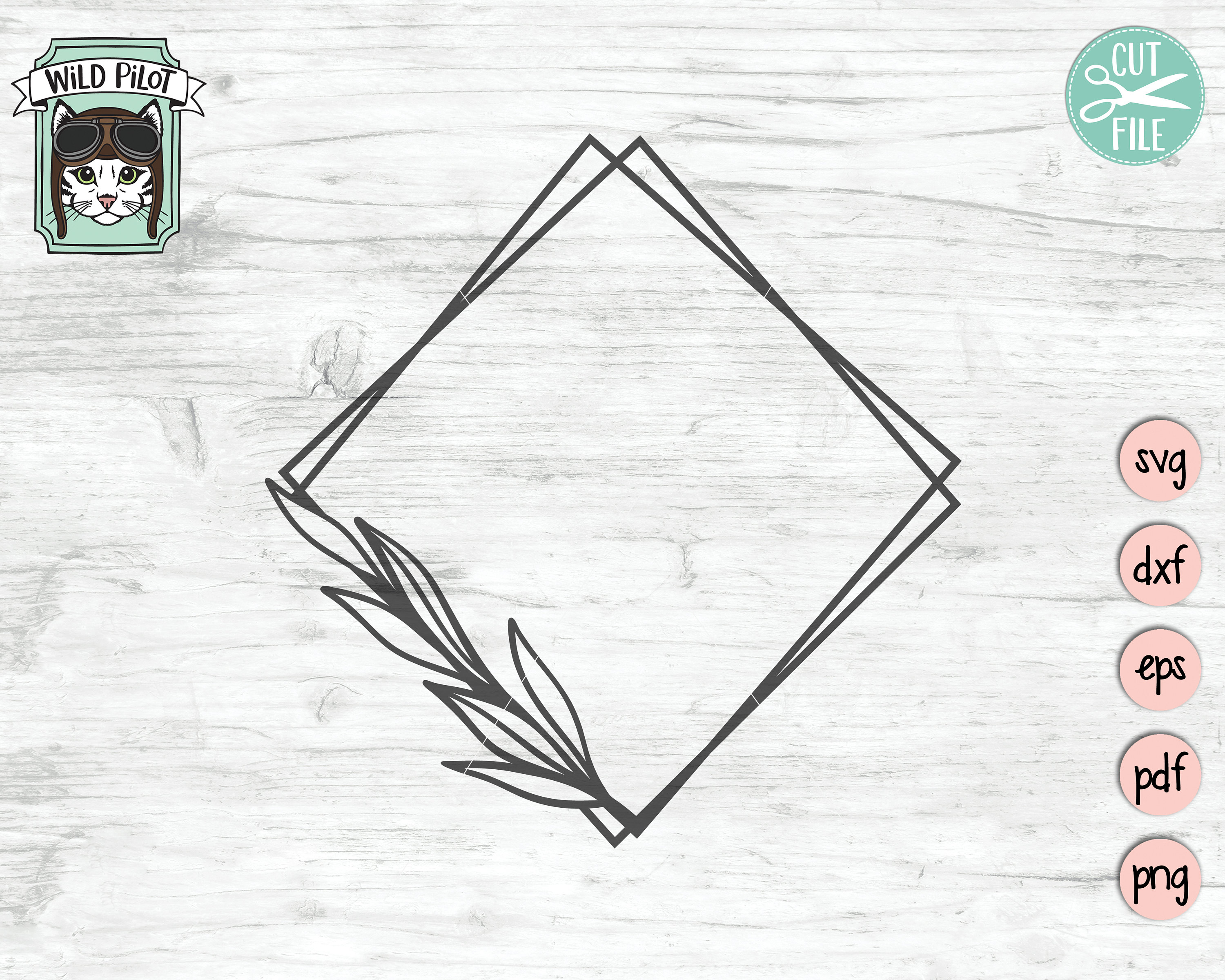 Leaf Frame SVG File Monogram Frame Leaf Border SVG Leaves | Etsy