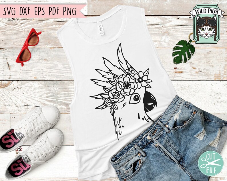 Cockatoo SVG File, Cockatoo With Flower Crown SVG, Cockatoo Cut File ...