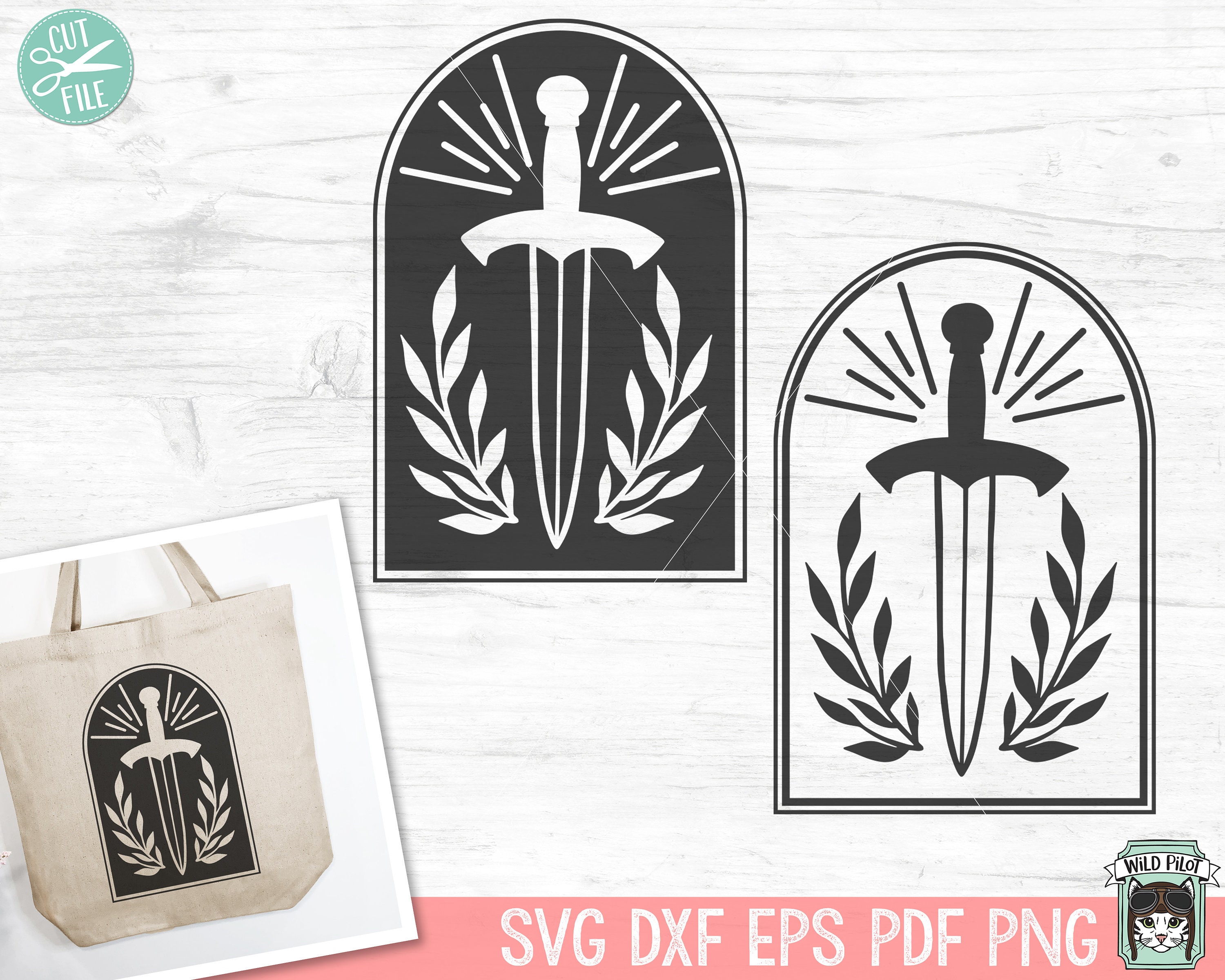 Sword SVG, Leaves Sword SVG File, Mystical SVG, Knife Clipart, Tattoo ...