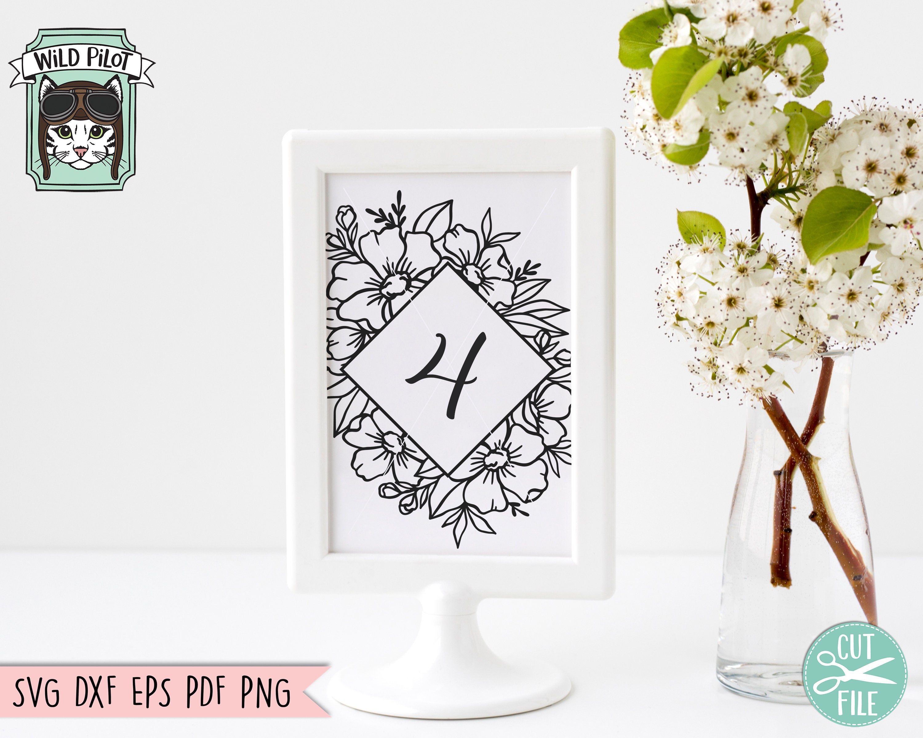 Floral Frame SVG, Floral Frame Cut File, Diamond Flower Frame, Floral ...